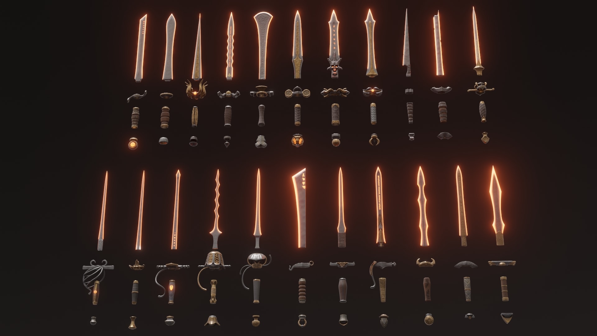 Large modular set of bladed weapons in Weapons - UE Marketplace